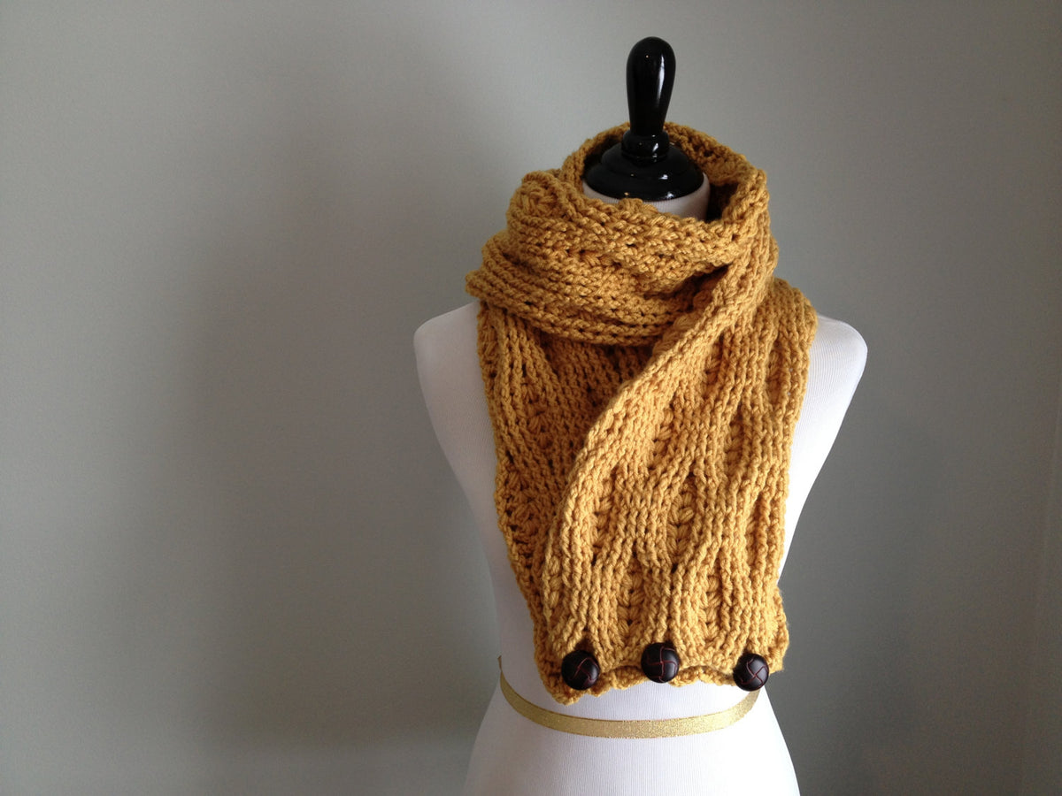 Crochet Pattern-Cable and Puffs Scarf - Digital Download – Delafield ...